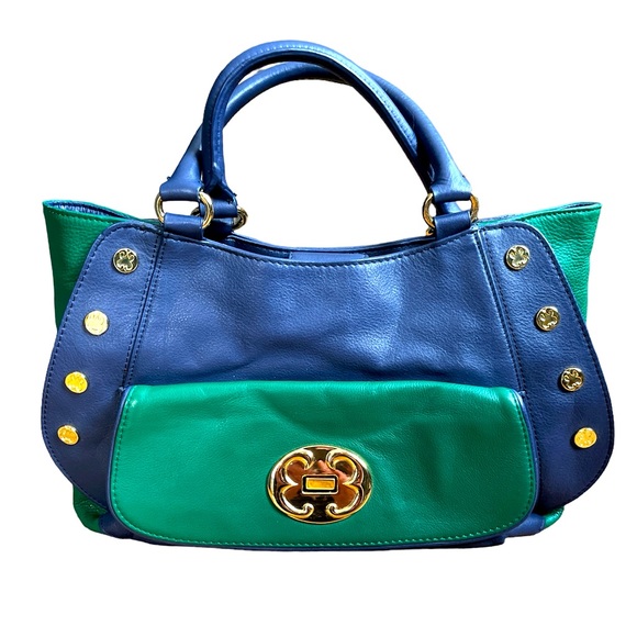 Emma Fox | Bags | Emma Fox Satchel Bag Blue Green Leather | Poshmark